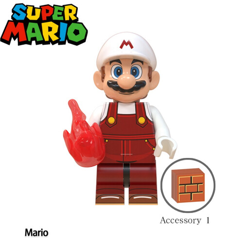 (White Mario) Bros Mario Super Assembled Building Blocks Luigi Wario ...
