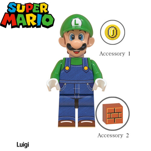 (Luigi) Bros Mario Super Assembled Building Blocks Luigi Wario Waluigi ...