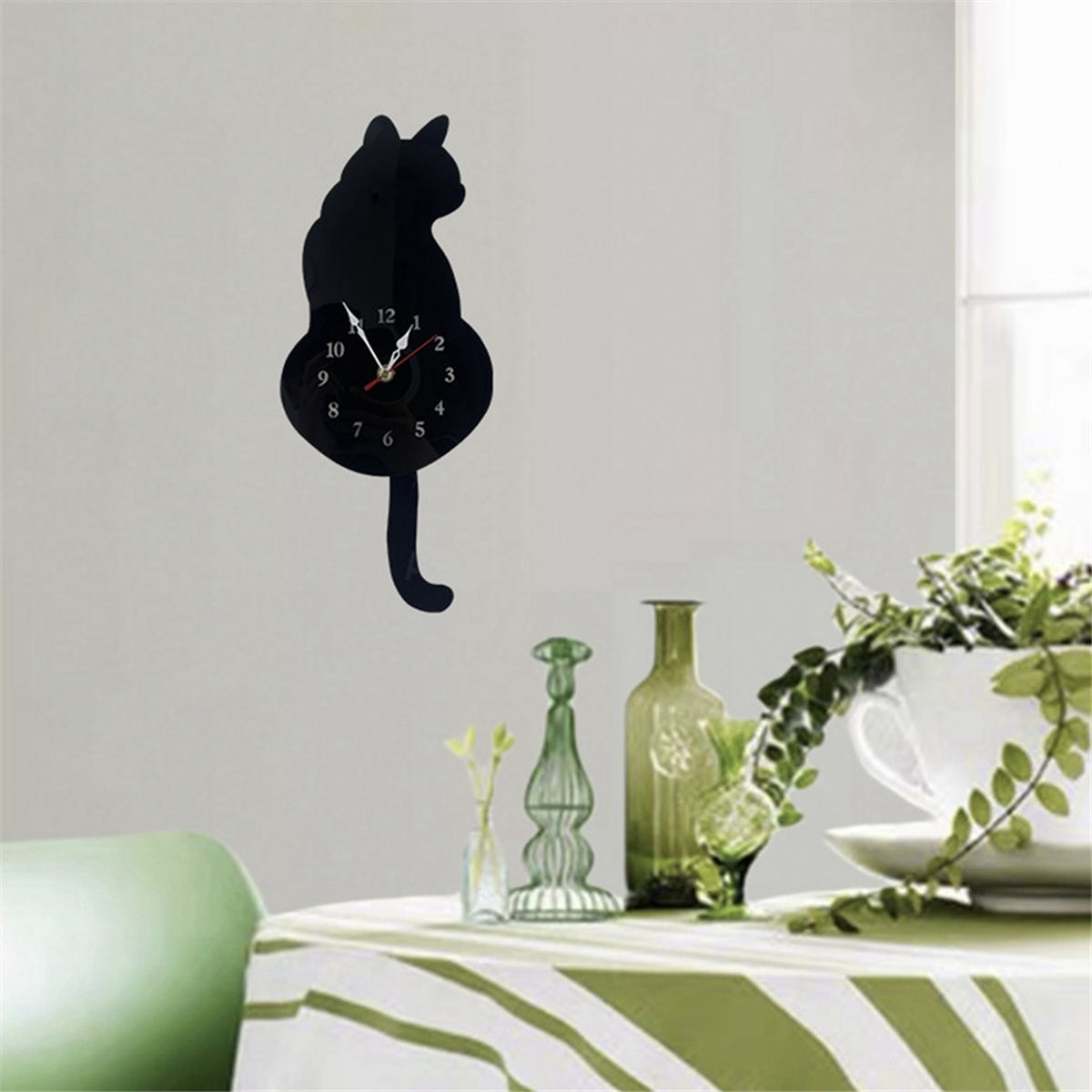 Black-Cat Pendulum Wall Clock,Cat Clock,Cat Clock on OnBuy