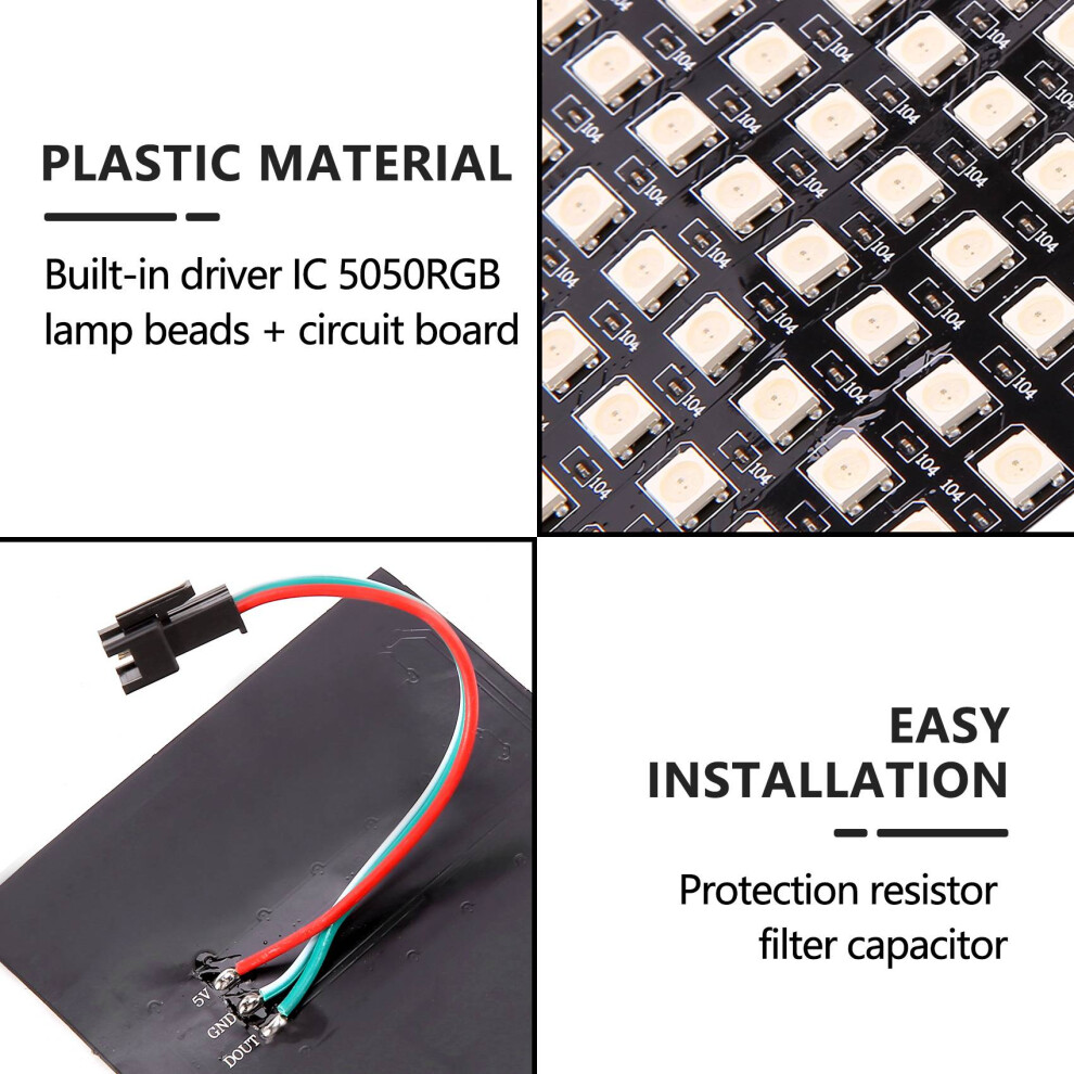 Panneau matriciel LED, WS2812B RVB 832 pixels, matrice de points ...