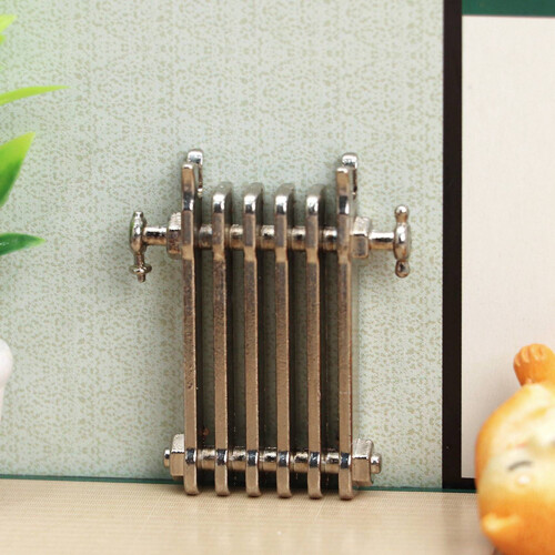 2X 1/12 Scale Dollhouse Miniature Alloy Radiator Simulation Heating Ac ...