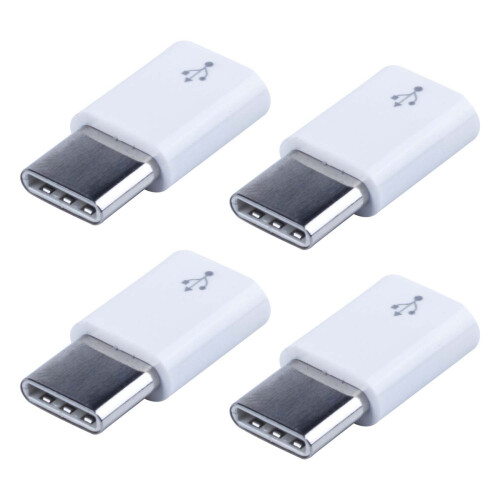 4X Universal USB Type C 3.1 Male to Micro-USB 2.0 5 Pin Female Data Ad ...