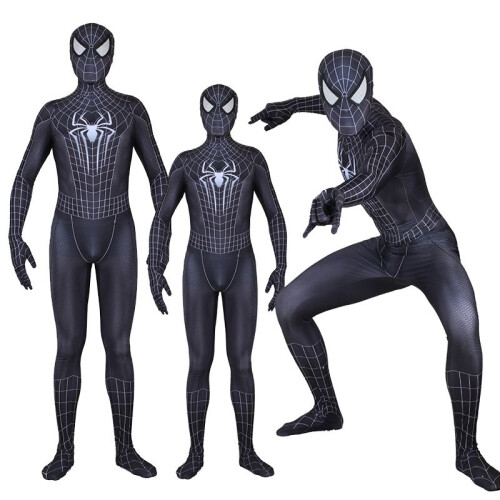 (Adult,M)The Amazing 2 Black Venom Tights Cosplay Costume Lycra Suit ...