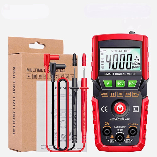 (Red) Mini Digital Multimeter 4000 Count AC/DC Electrical Instruments ...