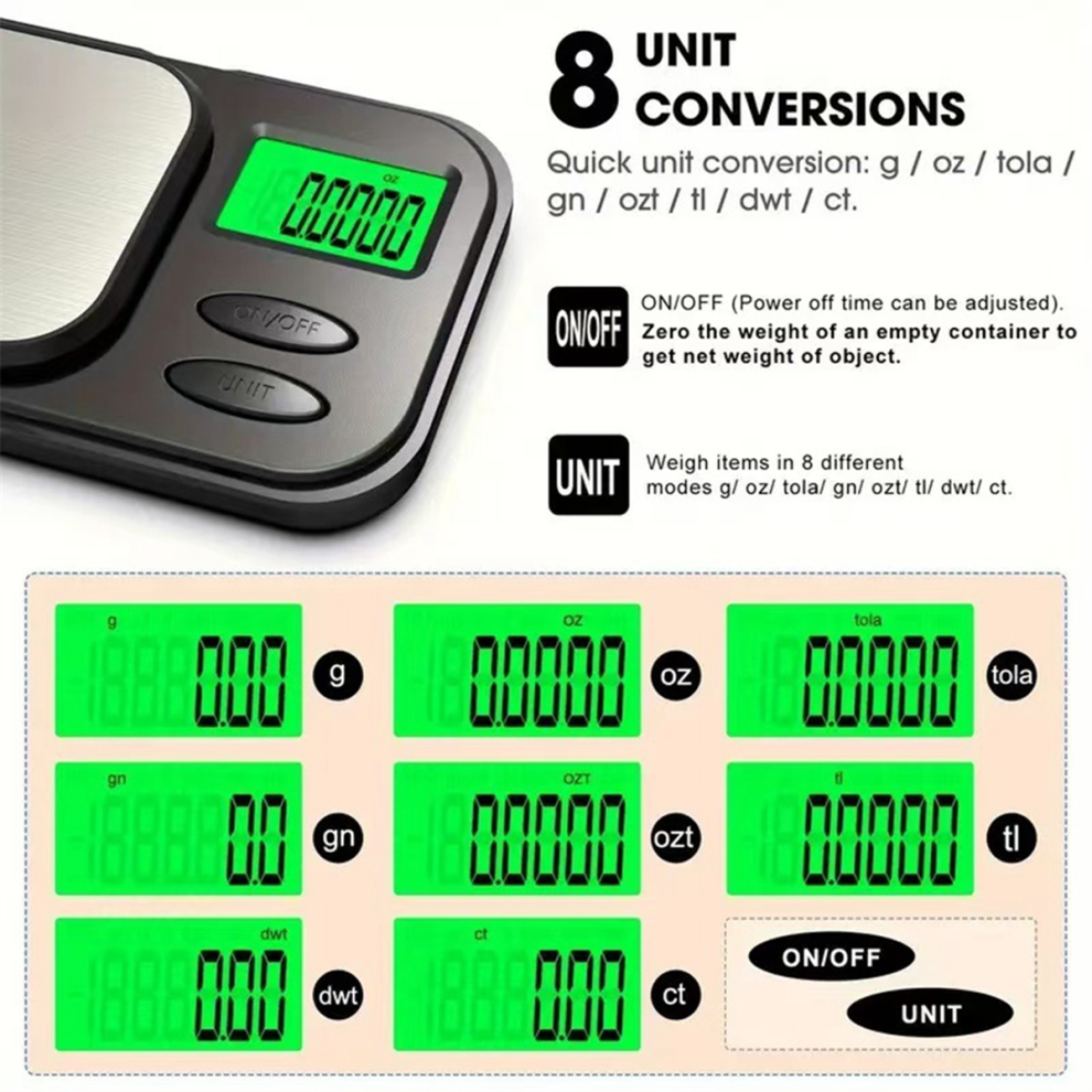Precision Pocket Scale 1000g X 0.01g - Digital Foo on OnBuy