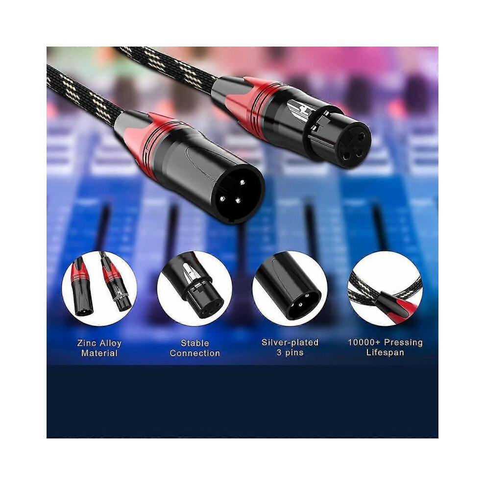 6 Pack XLR Cables, XLR Male to Female Microphone Cable, 3-Pin Balanced ...