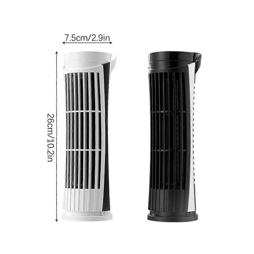 (USB, White) Bladeless Desk Fan with LED Lamp USB Powered Portable Fan ...