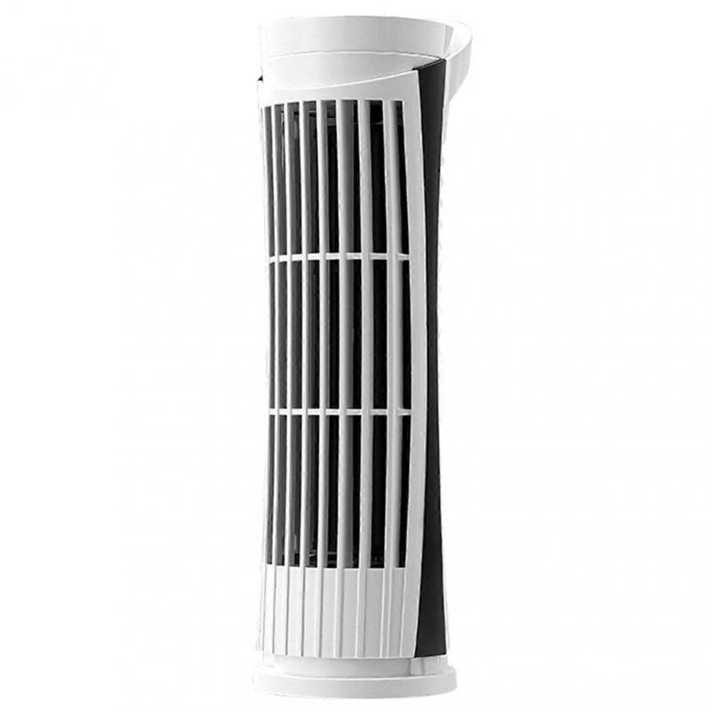 (USB, White) Bladeless Desk Fan with LED Lamp USB Powered Portable Fan ...