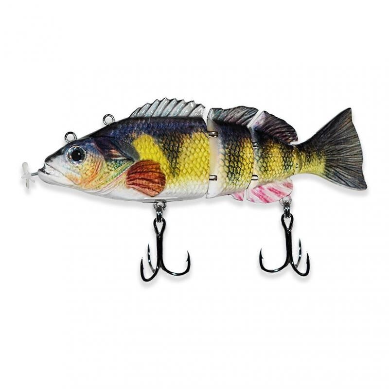 (B) Rechargeable Electric Fishing Lure with LED Light Life-like Bass ...