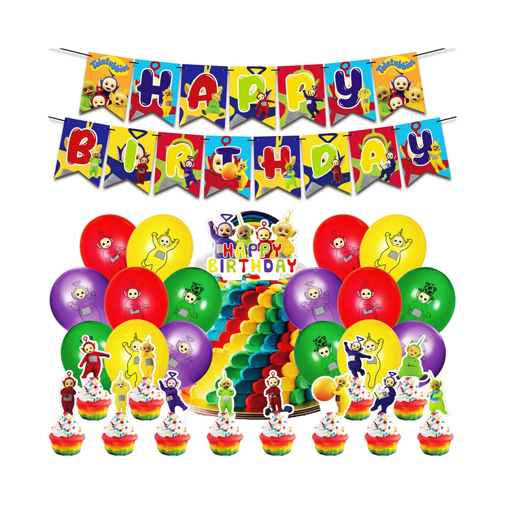 (Cupcake Toppers)Teletubbies Theme Kid Birthday Party Cartoon ...