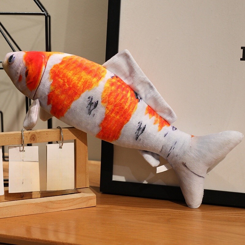 (Orange, 40cm) Koi Fish Large Decor Short Plush Toy Cover Fluffy ...