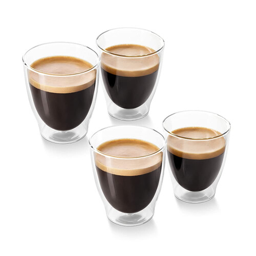 Caffe Crema Glasses Double-Walled Insulated 4-Piece Coffee Crema Glass ...