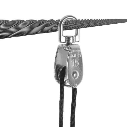 1 Set Rope Pulley System with Wheel Cable Towing and Hook Included on OnBuy