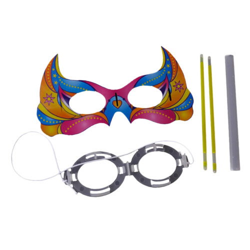 Stage Glow Mask And Party Light-Up Glasses - 2 Piece Set - Neon Eye ...