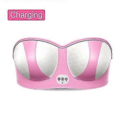 (Pink) Electric Breast Massage Bra Vibration Chest Massager Wireless ...