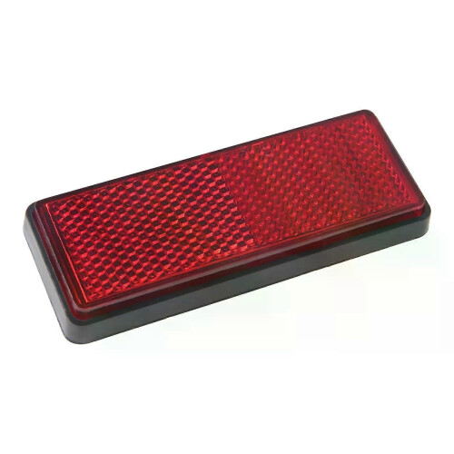 (Red) 1 Pc Rectangle Motorcycle Reflector 90*35*11mm Plastic Yellow/Red ...