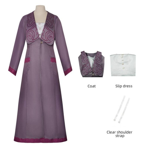 (Elphaba Purple, 3XL) Part Wicked One Cosplay Costume Dresses Trench ...