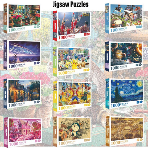 (Style F)1000 piezas Pikachu One Piece Slam Dunk Crayón Shinchan ...