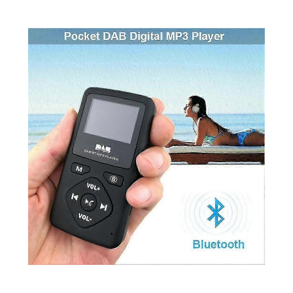 DAB+ Radio Portable Bluetooth MP3 Player for Sports with FM & Hands ...