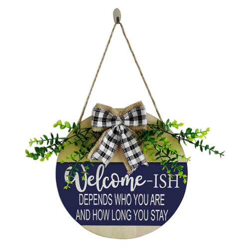 (Navy)Hanging Wooden Plaque Letter Sign Centerpieces Welcome-ish Sign ...