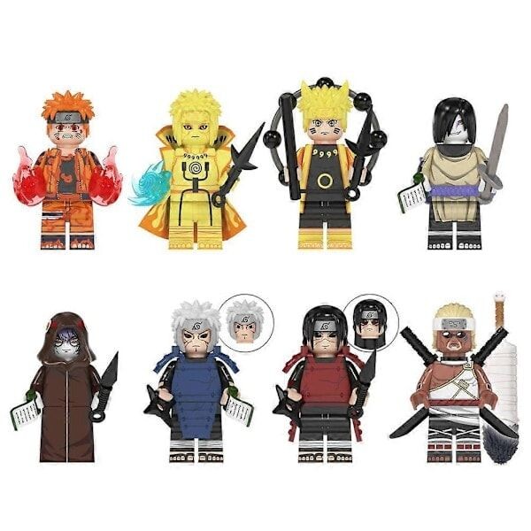 8 Pcs Mini Anime Figures Set Building Blocks Toys Collection Figures ...