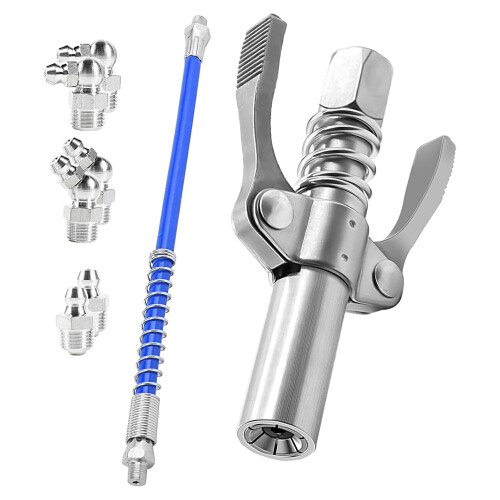Grease Coupler Tip Adjustable Hose Adapter Grease Gun Adapter Double ...