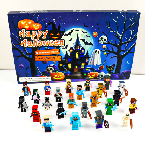 (24 Minecraft building blocks, Color box + OPP bag) Halloween blind box ...