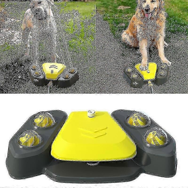 (Yellow) Dog Sprinkler Outdoor Canine Water Fountain Easy Paw Activated ...