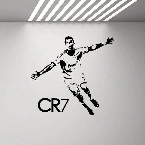 (Light Blue, 114X120CM) Ronaldo Poster Wall Decal CR7 Sign Vinyl ...