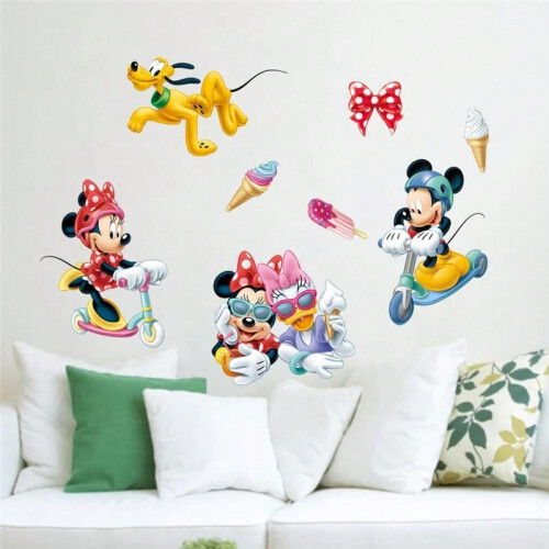 (12) MINISO Cute Cartoon Mickey Minnie Mouse Baby Home Stickers ...