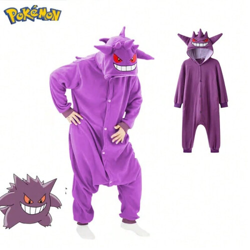 (gengar onesie, M) XXL Pokemon Cosplay Clothes Adults Gengar Onesies ...