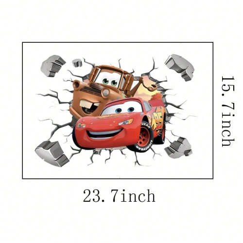 (5) Disney Cartoon Car Lighting McQueen Wall Stickers For Kids Room ...