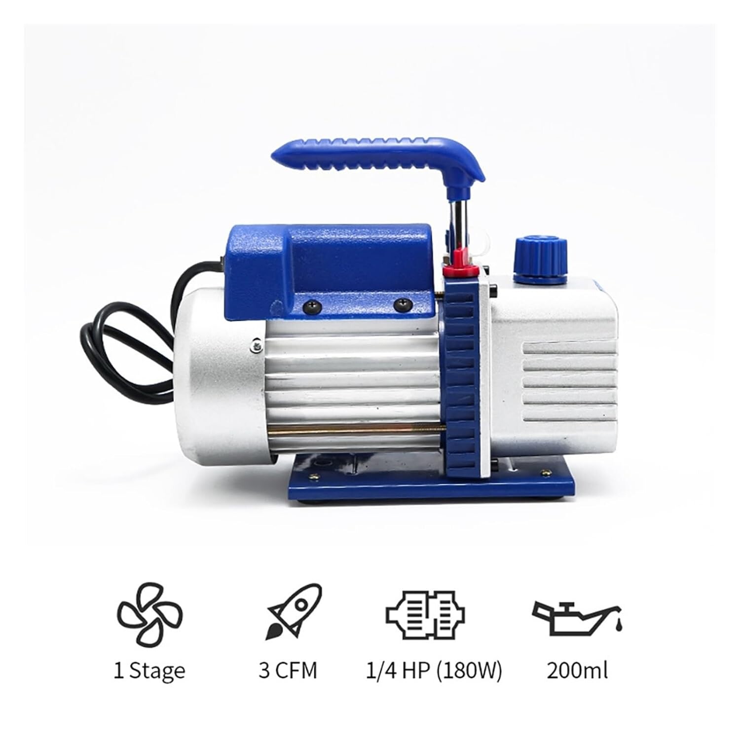 Vacuum Pump 3CFM Portable Rotary Vane 1-Stage for HVAC and Auto AC ...