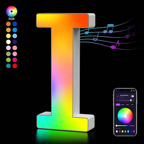 (Light I, USB Plug) Smart LED Letters Lights Alphabet Light Decorative ...