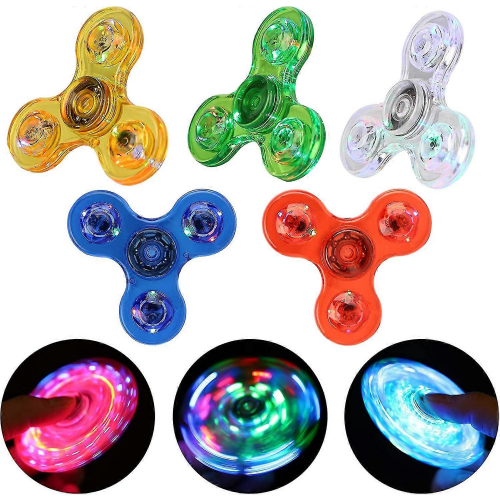 Fidget Spinners 5 Pack,led Light Up Clear Fidget Toys, Adhd Anxiety ...