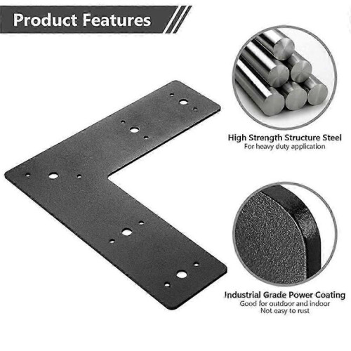 2 PCS,Mending Plate Flat Straight Steel L Shape Bracket, Coated Post to ...