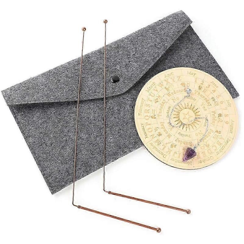 Copper Dowsing Rods Spiritual and Divining Pendulum Board Mat Kit ...