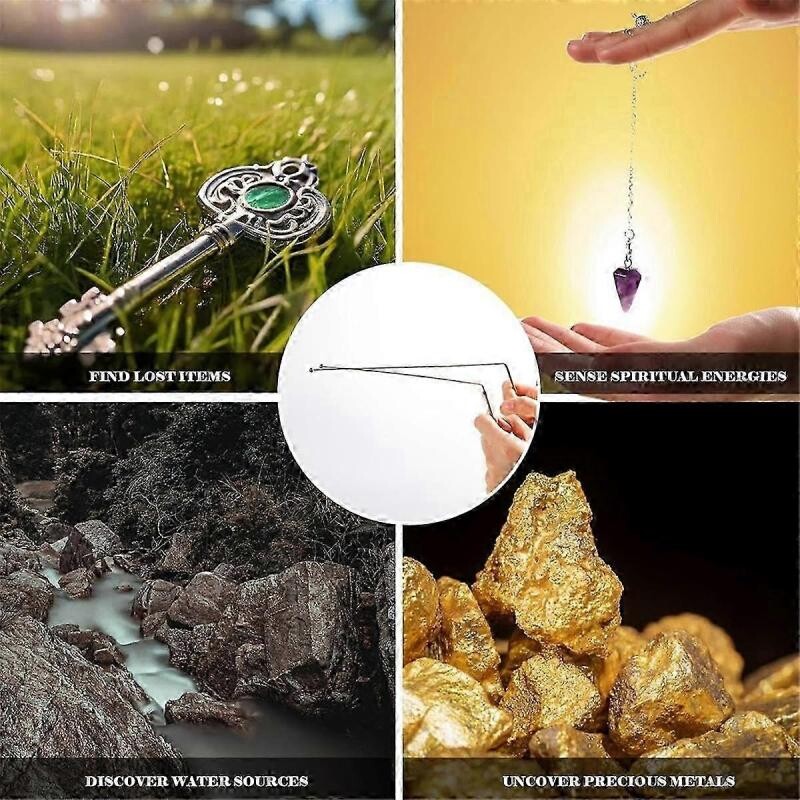 Copper Dowsing Rods Spiritual and Divining Pendulum Board Mat Kit ...