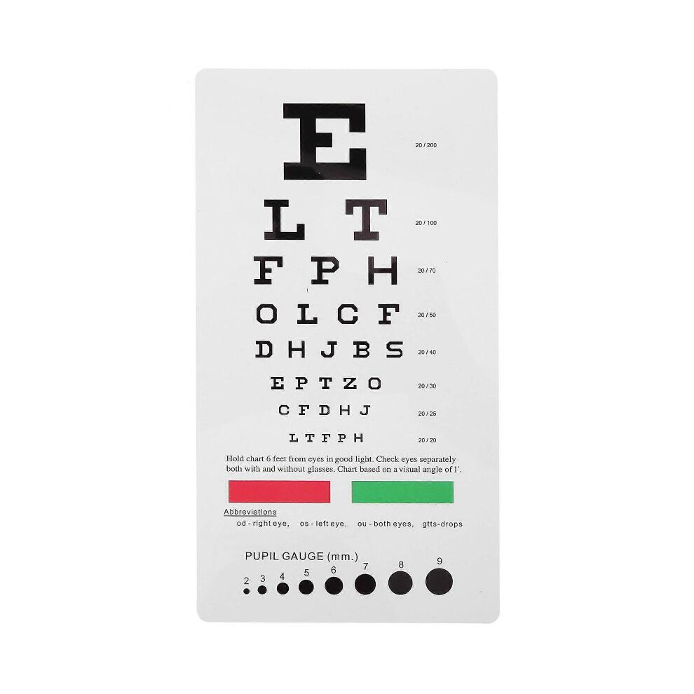 Plastic Eye Chart Vision Testing Eye Chart Portable Eye Chart Double ...