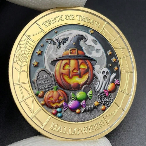 Halloween Coin Pumpkin Wizard Challenge Coin Trick or Treat Jack O ...
