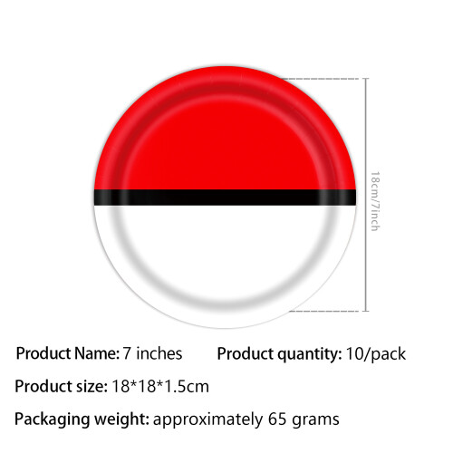(7-inch tray 10pcs) Pokeball Pikachu theme birthday decoration party ...
