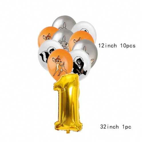 (balloon 11pcs, as shown) Bambi Balloon Girl Birthday Party supplies ...