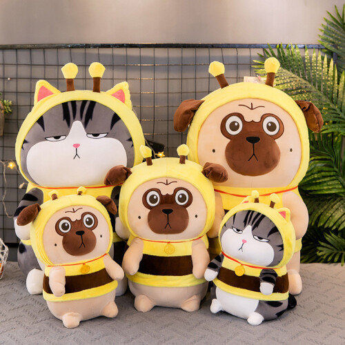 (Dog,40cm)Creative Bee Cat Plush Toy Cute Cartoon Girls Kids Playful ...