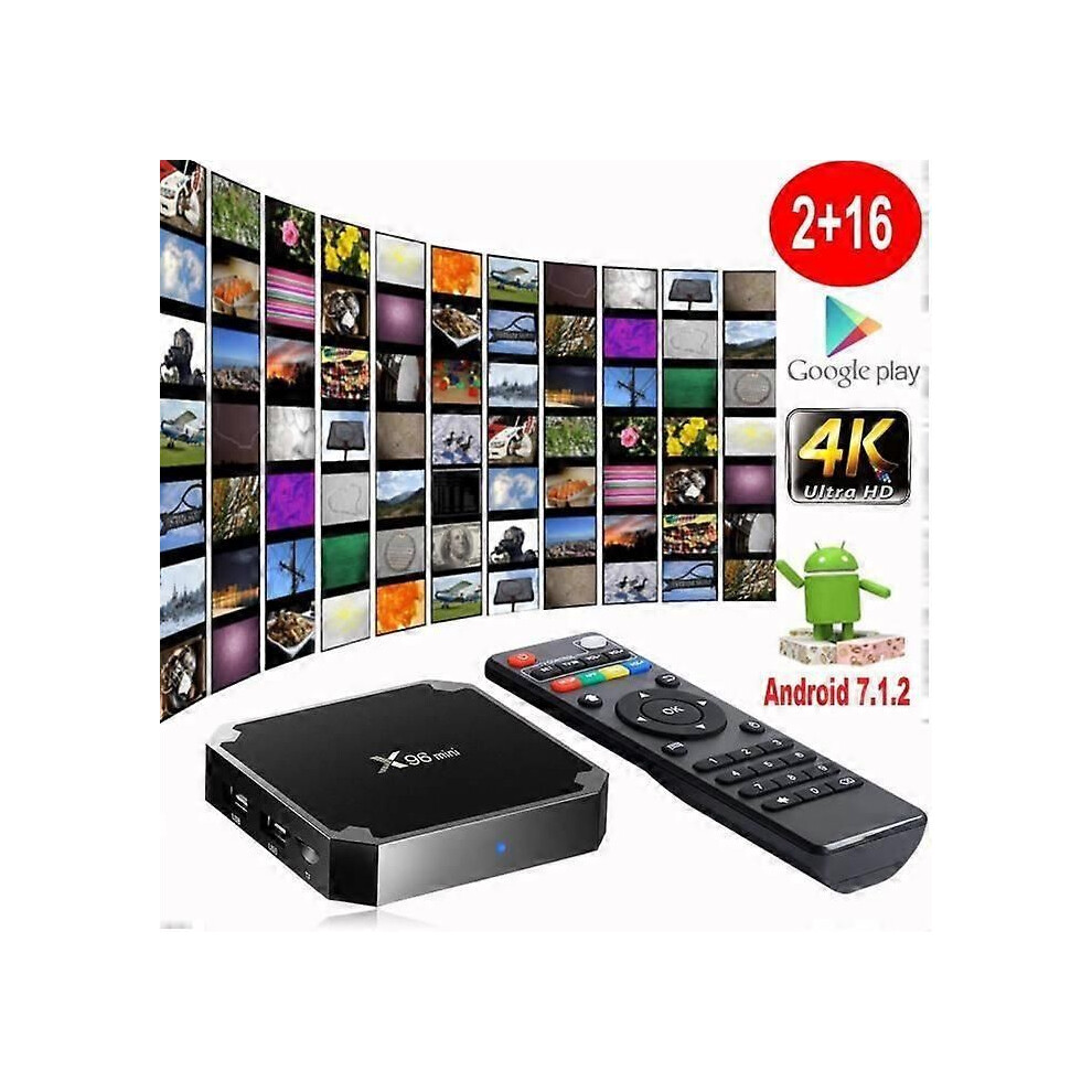 X96mini Android 7.1 4 Decoder Stream TV Box Quad Core 2+16G 2.4GHz WiFi 4Kx2K Lettore ...