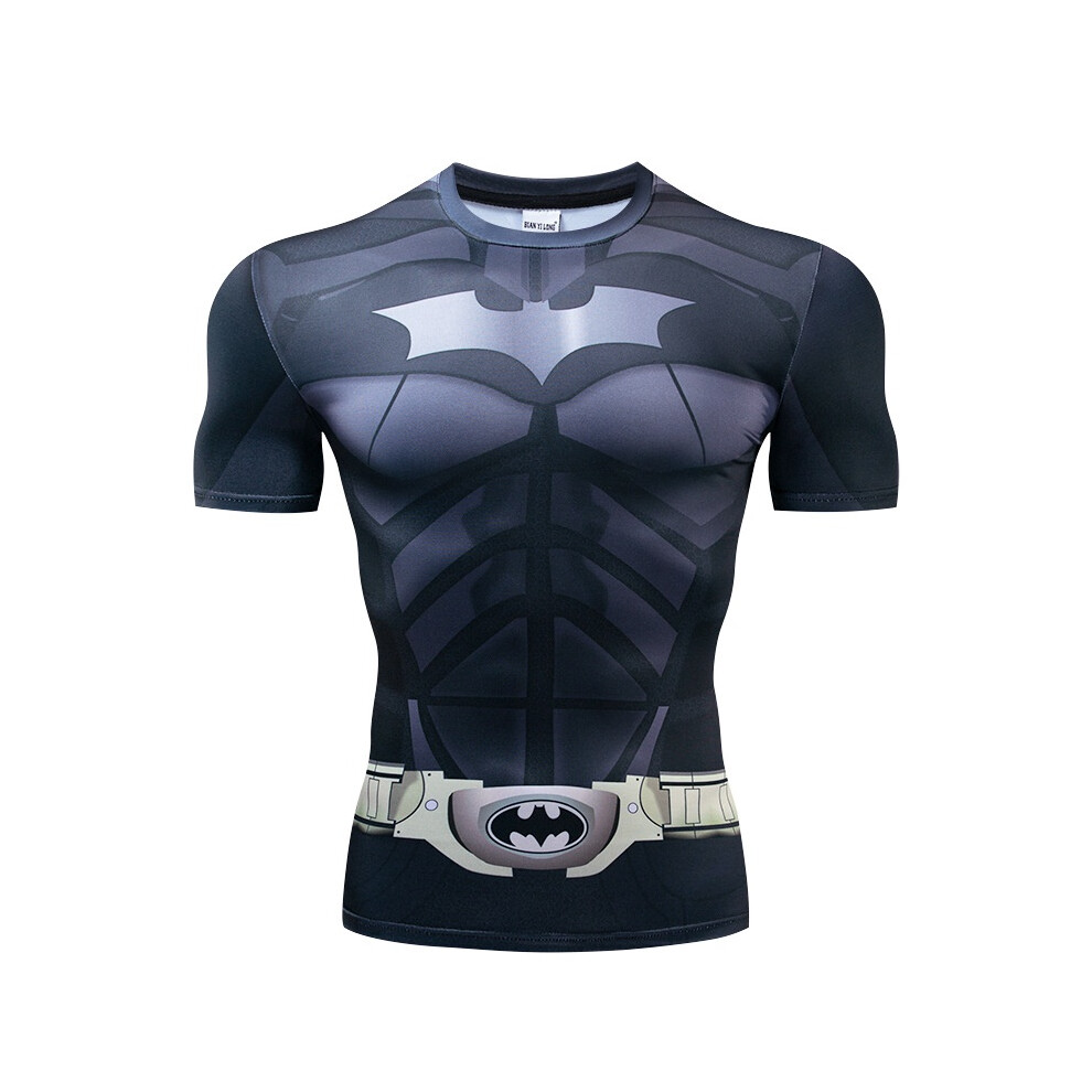 (Batman 2, XL) Print Batman 3d Gym Tshirt Men Fitness Tops Tee ...