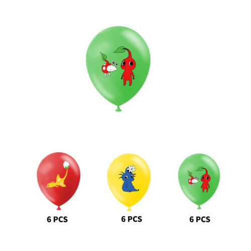 (18Pcs Ballons) Pikmin Birthday Themed Party Supplies Decoration Set ...