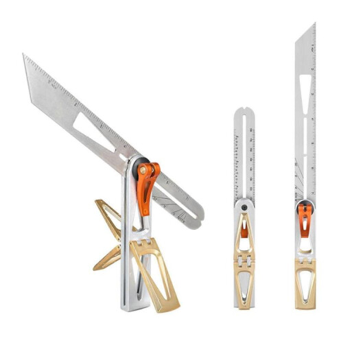 Woodworking Scriber Ruler, Movable Angle T-Shape Mult-Angle Scribing ...