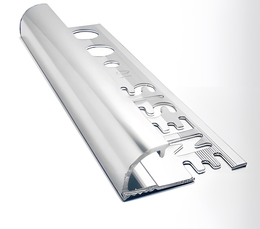 Bright Silver Aluminium Quadrant Tile Trim 12mm x 2.5m EAQ Genesis Edge ...