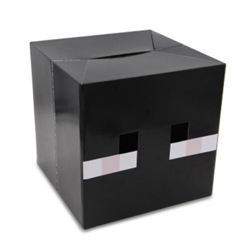 (Black Enderman) Head Minecraft Cardboard Cover Box Steve Creeper ...