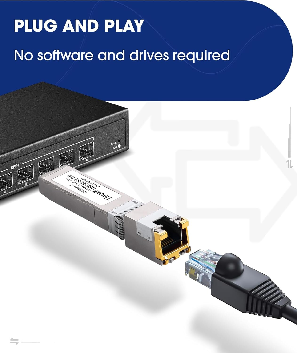 10GBase-T SFP+ to RJ-45 Transceiver Module, 10GbE Copper Ethernet, 30m ...